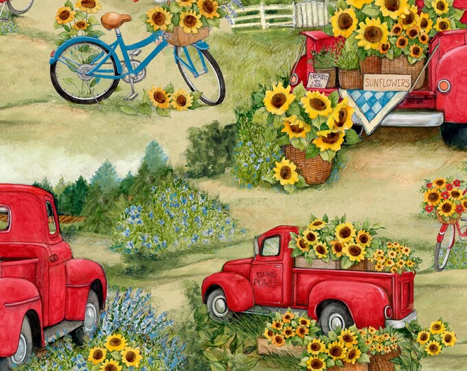 Red Trucks and Bicycles by Susan Winget Prints From Springs Creative ...