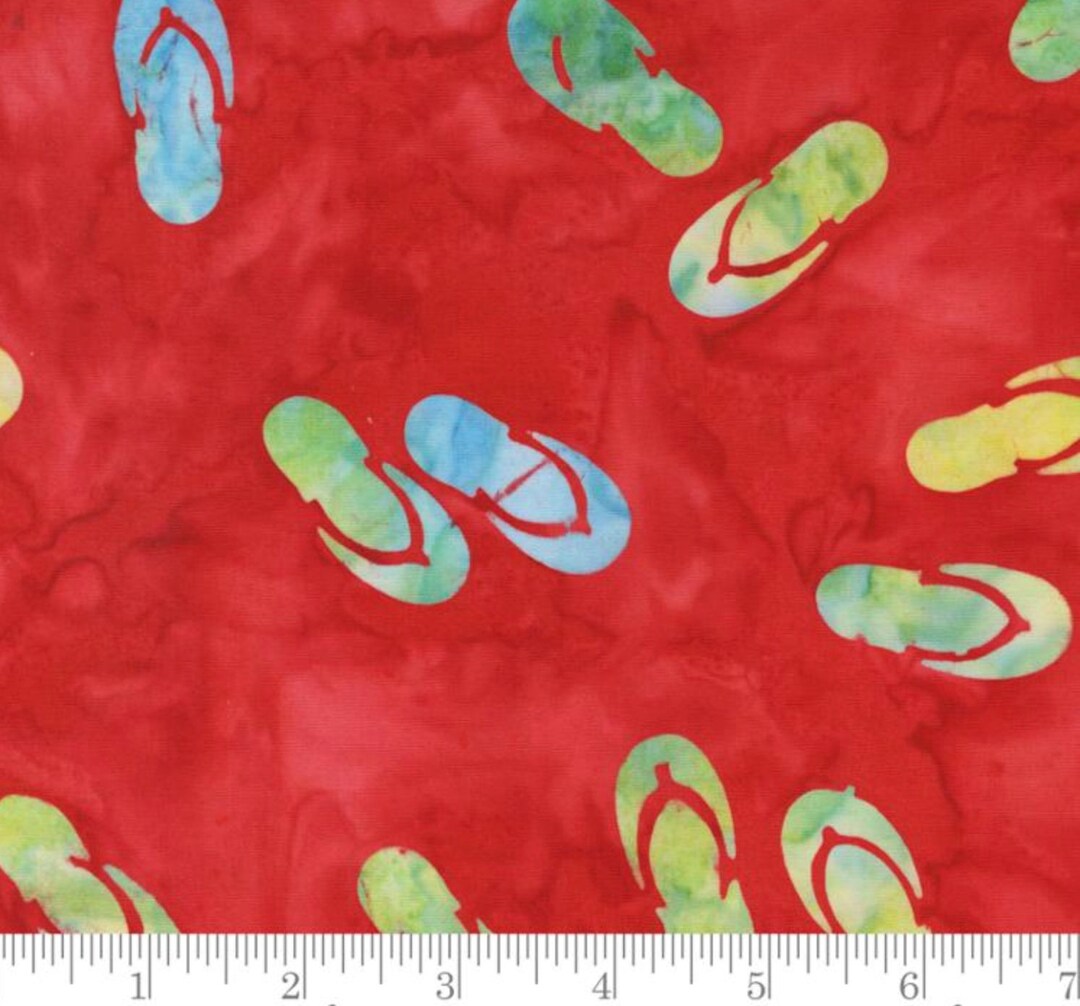 Beach Batiks - Sandal Flip Flops Red Lava 4362 36 From Moda Fabrics - Etsy
