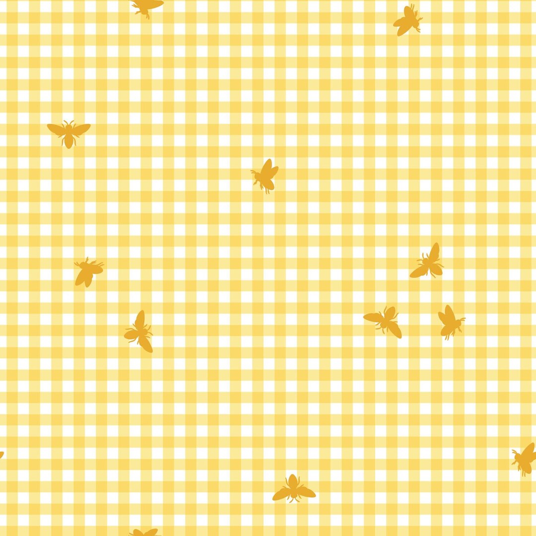 Squeeze the Day - Buzzy Check Yellow by Rebecca Canale From Studio E ...