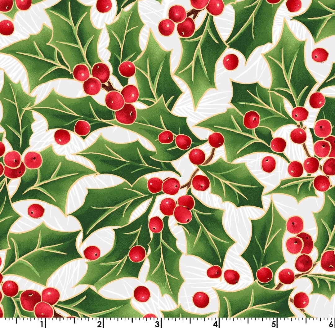 Evergreen Bows - Holly Metallic Lt Grey From Maywood Studio Fabric - Etsy