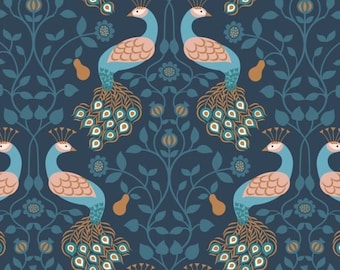 Peacock Blue Fabric | Etsy