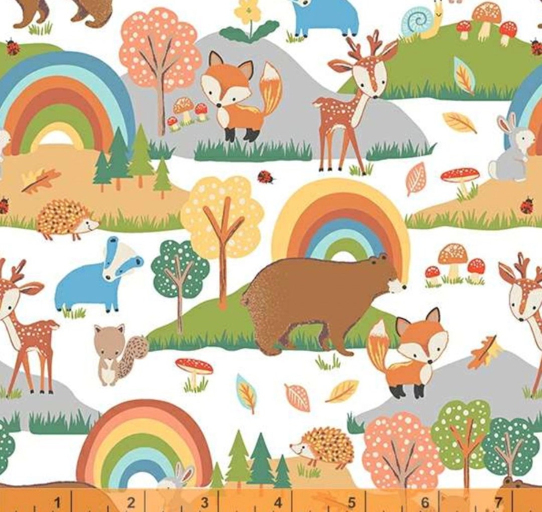 Frolic - Forest Friends White by Whistler Studios From Windham Fabrics ...