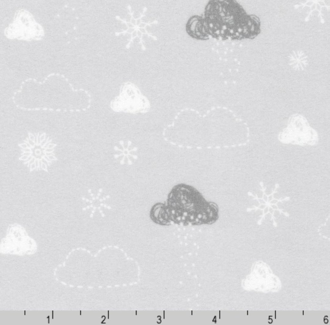 Winter Days FLANNEL - Sky Clouds Snow Haze Grey From Robert Kaufman ...