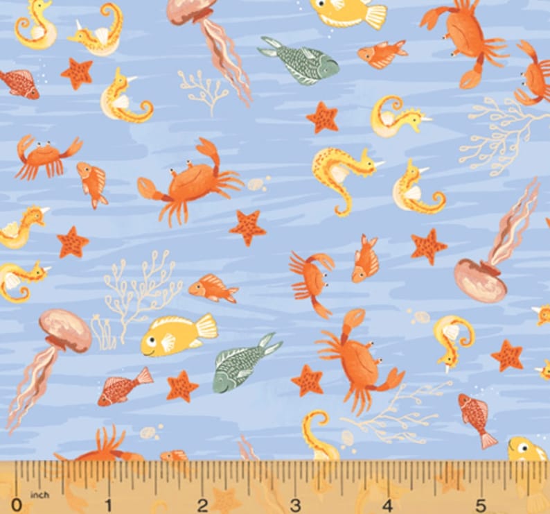 Mermaids - Sea Life Blue From Windham Fabrics - Etsy