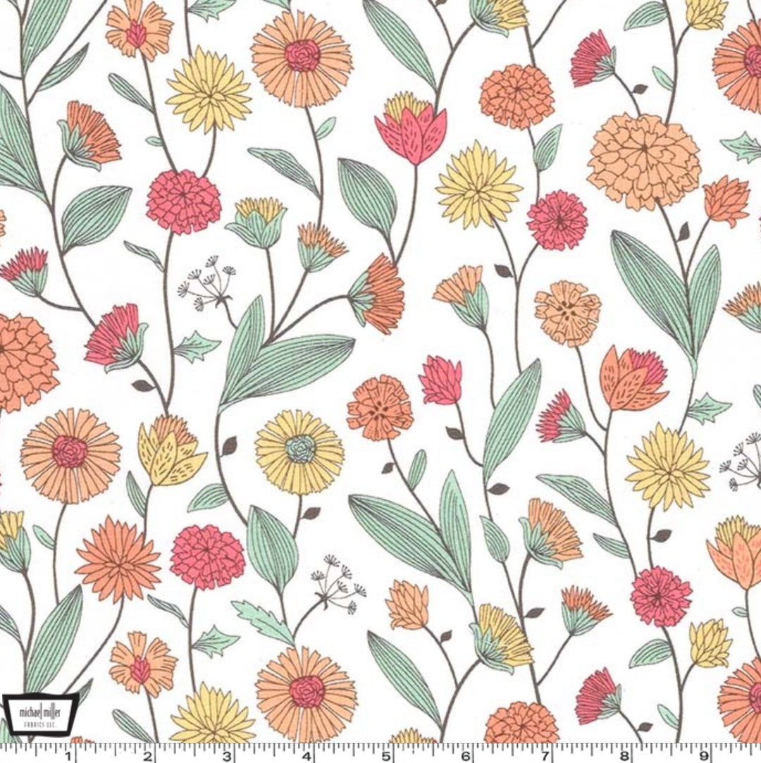 Nature Journal - Wildflower Study Petal From Michael Miller Fabric - Etsy