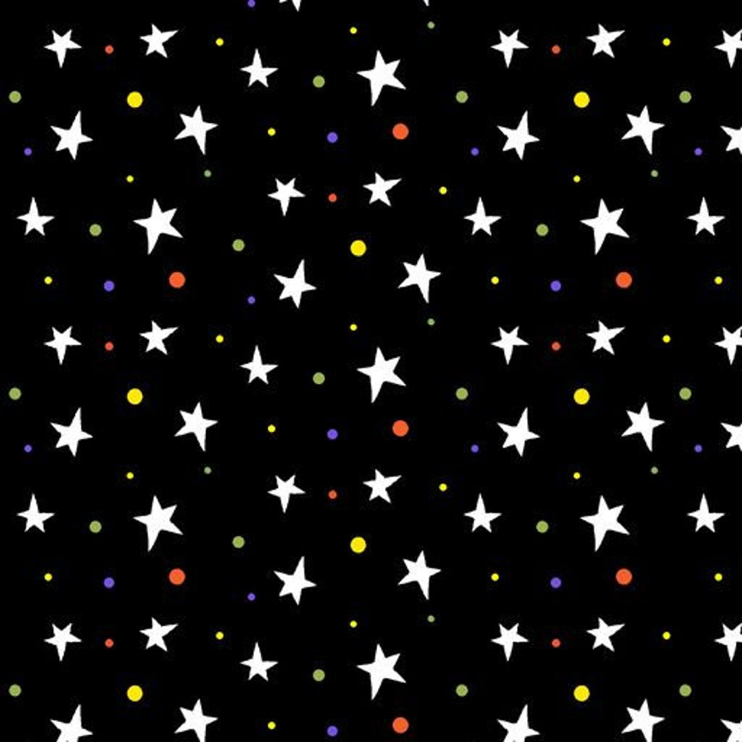 Boo Stars GLOW in the DARK - Stars Black From Henry Glass Fabric - Etsy