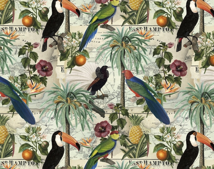 Tropical Birds Fabric Memphis Bird by Elodie-lauret Memphis Retro 1980s ...