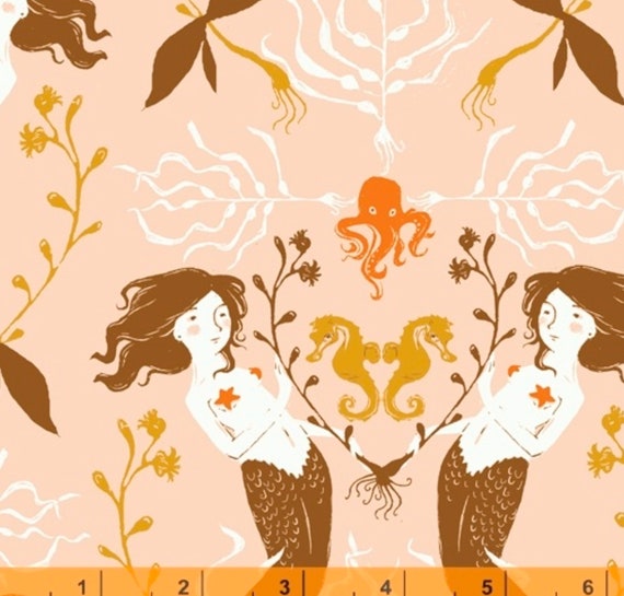 Heather Ross 20th Anniversary Mermaids from Windham Fabrics | Etsy