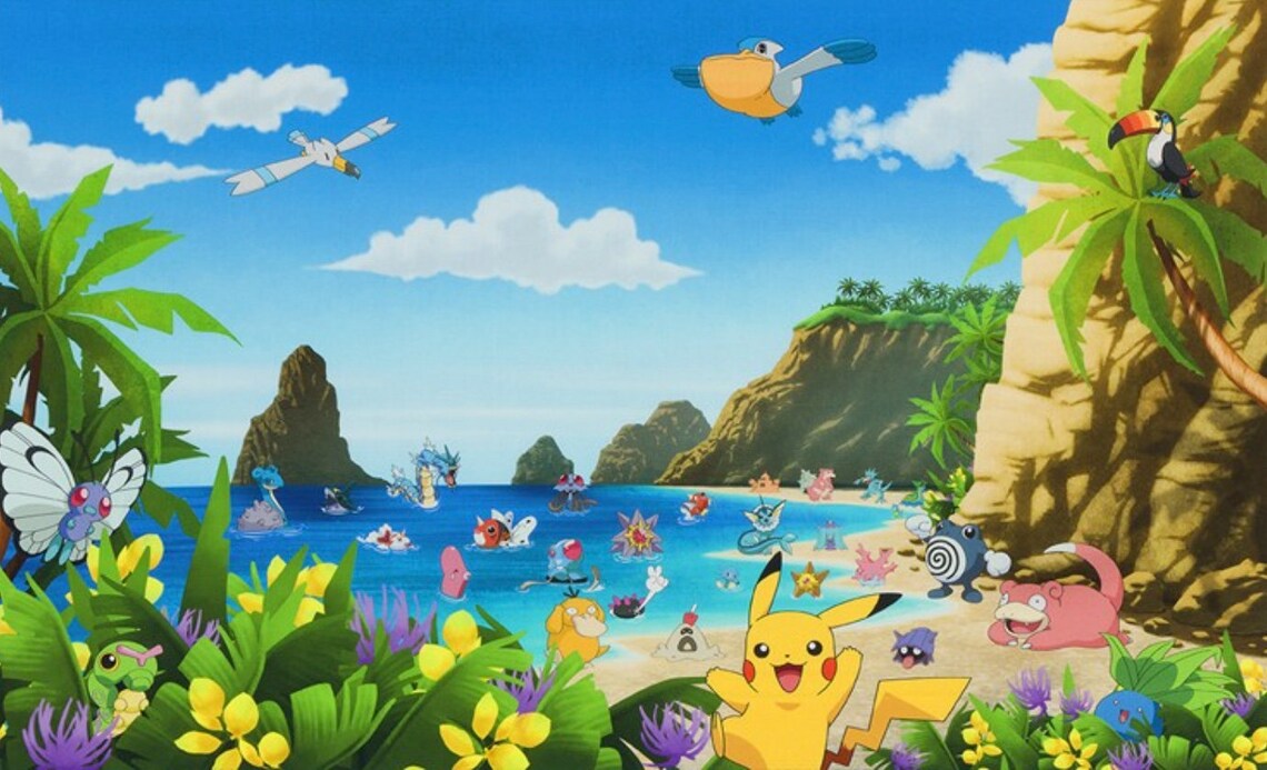 Pokemon - Scenic Characters Tropics PANEL From Robert Kaufman Fabric - Etsy