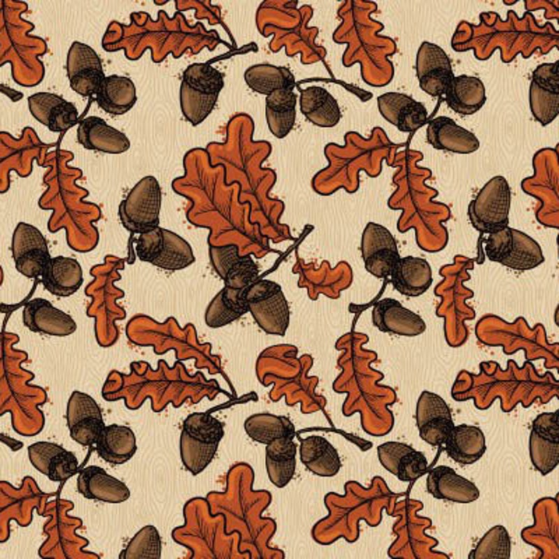 Acorn Forest Fabric - Etsy