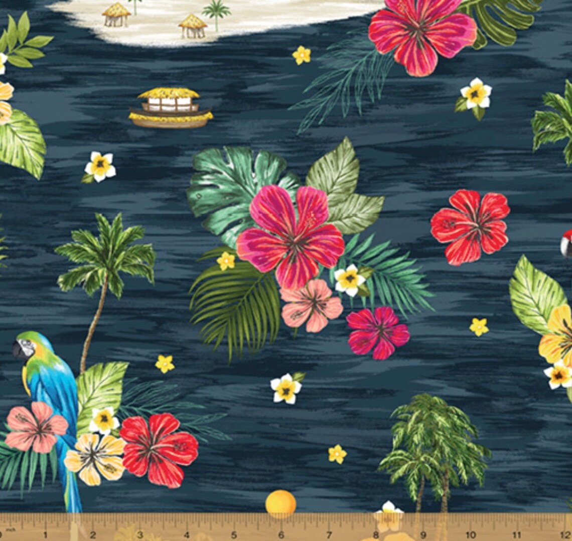 Isla Isla Scene Ocean Dark Blue by Whistler Studios From - Etsy