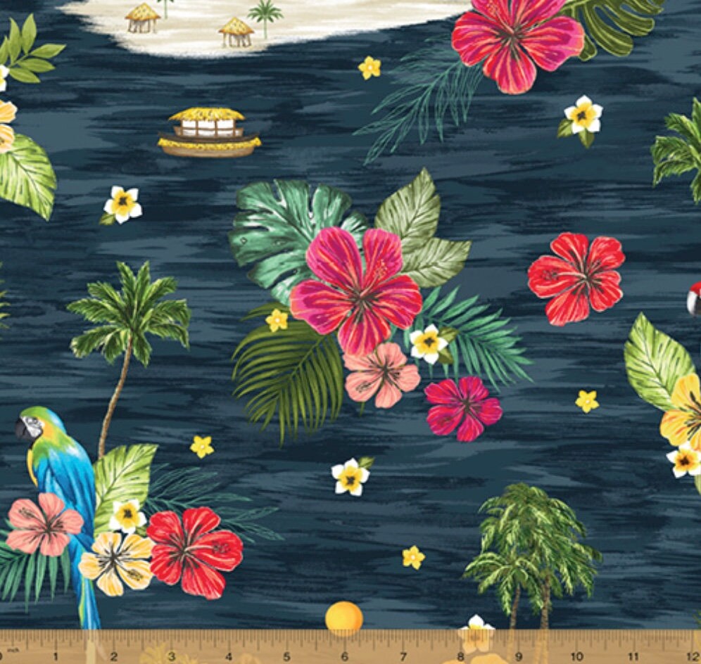 Isla Isla Scene Ocean Dark Blue by Whistler Studios From - Etsy