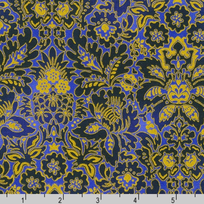 Blue Damask Fabric - Etsy