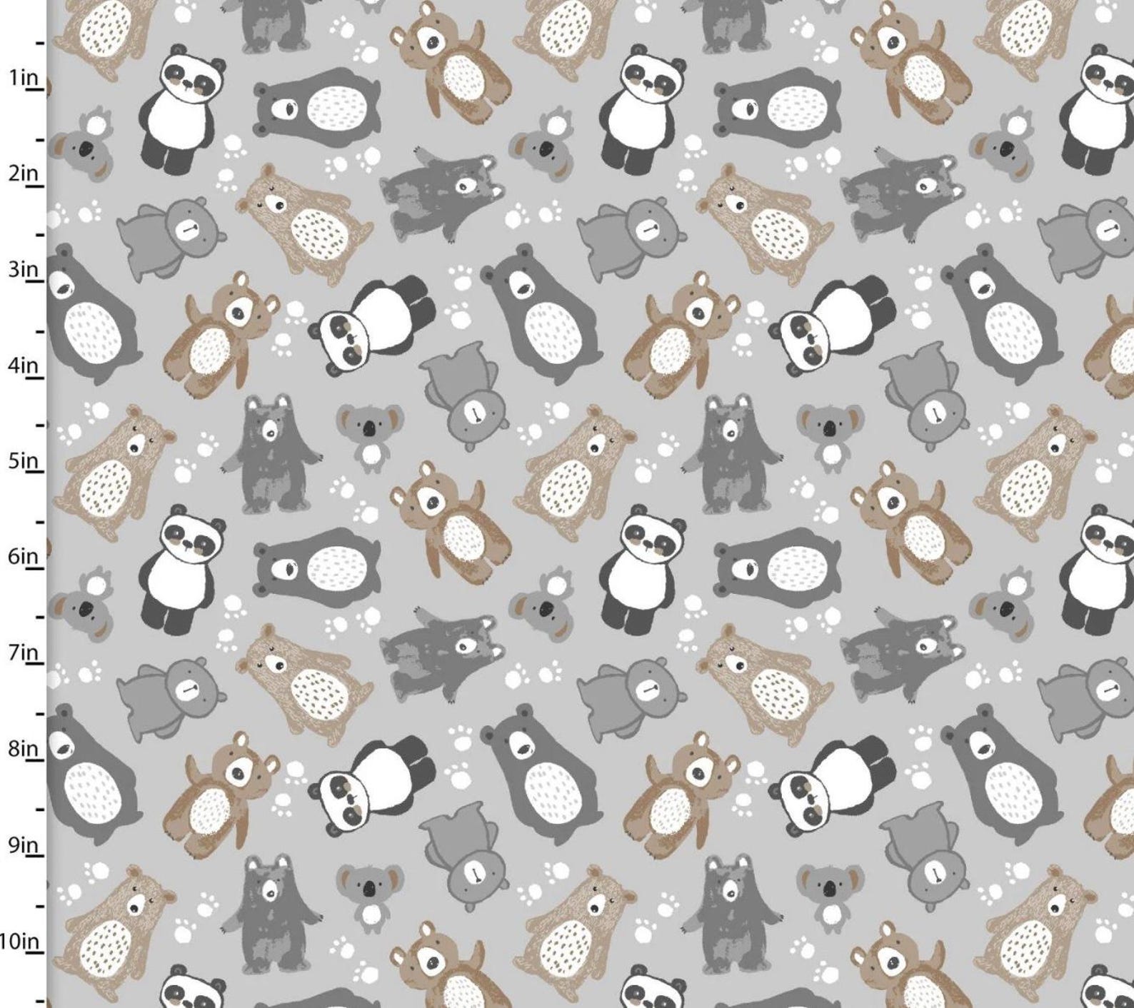 Cuddle Cubs FLANNEL - Cub Toss Gray From 3 Wishes Fabric - Etsy