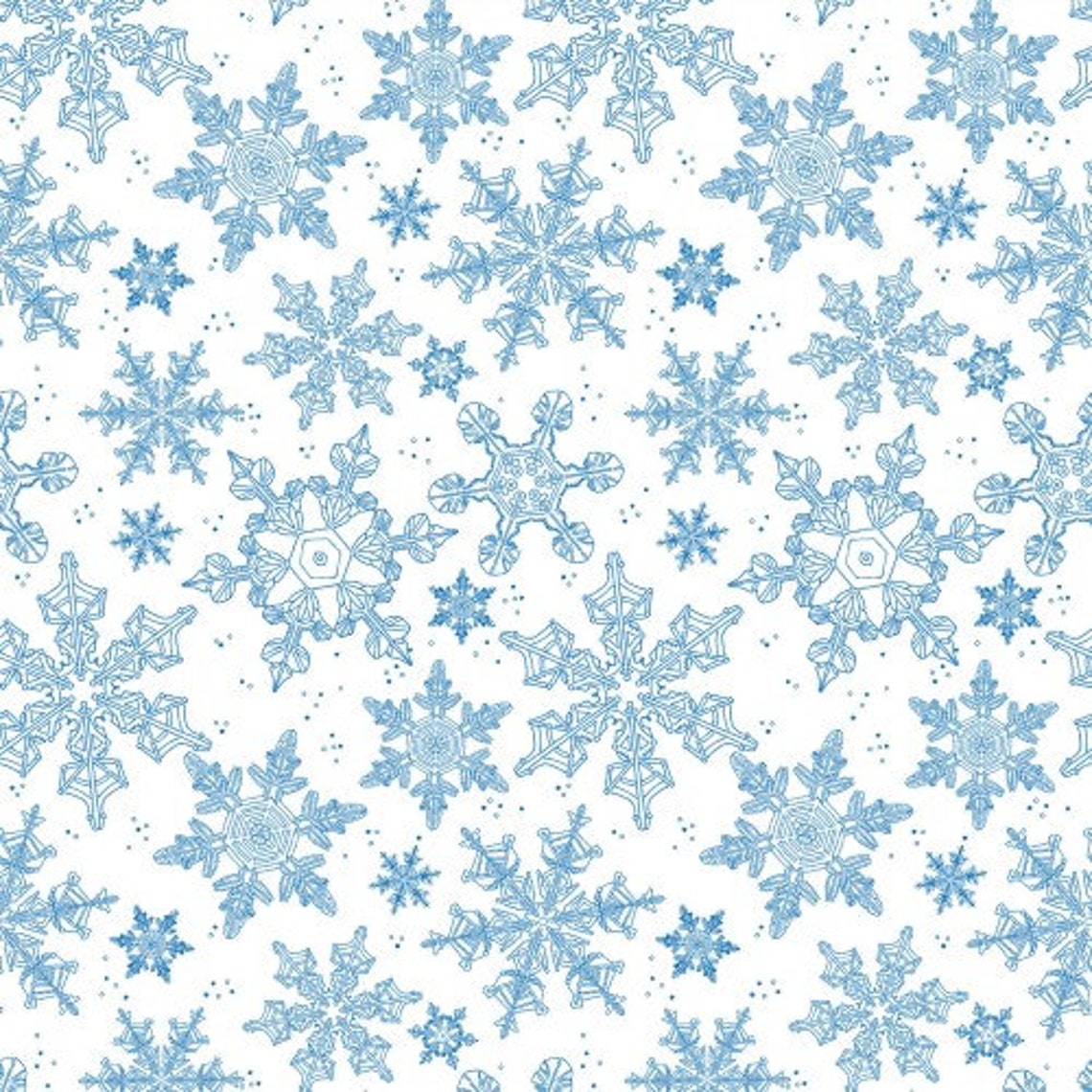Scandinavian Winter - Snow Flurries Snowflakes Blue on White From ...