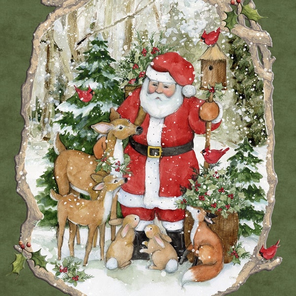 Santa Claus Fabric - Etsy