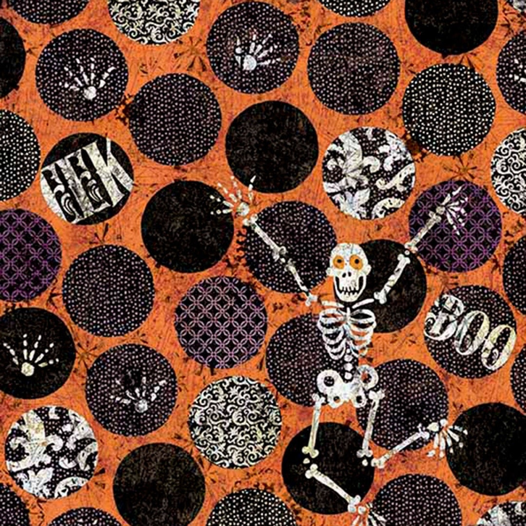 Halloween Skeleton Dot Skeleton From Springs Creative Fabric - Etsy