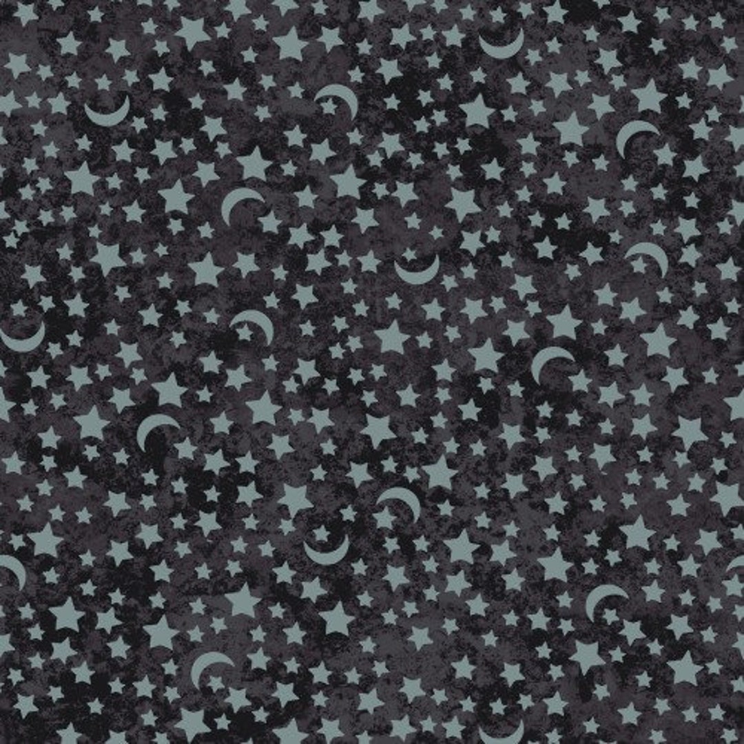 All Hallows Eve - Moon and Stars From Clothworks Fabric - Etsy