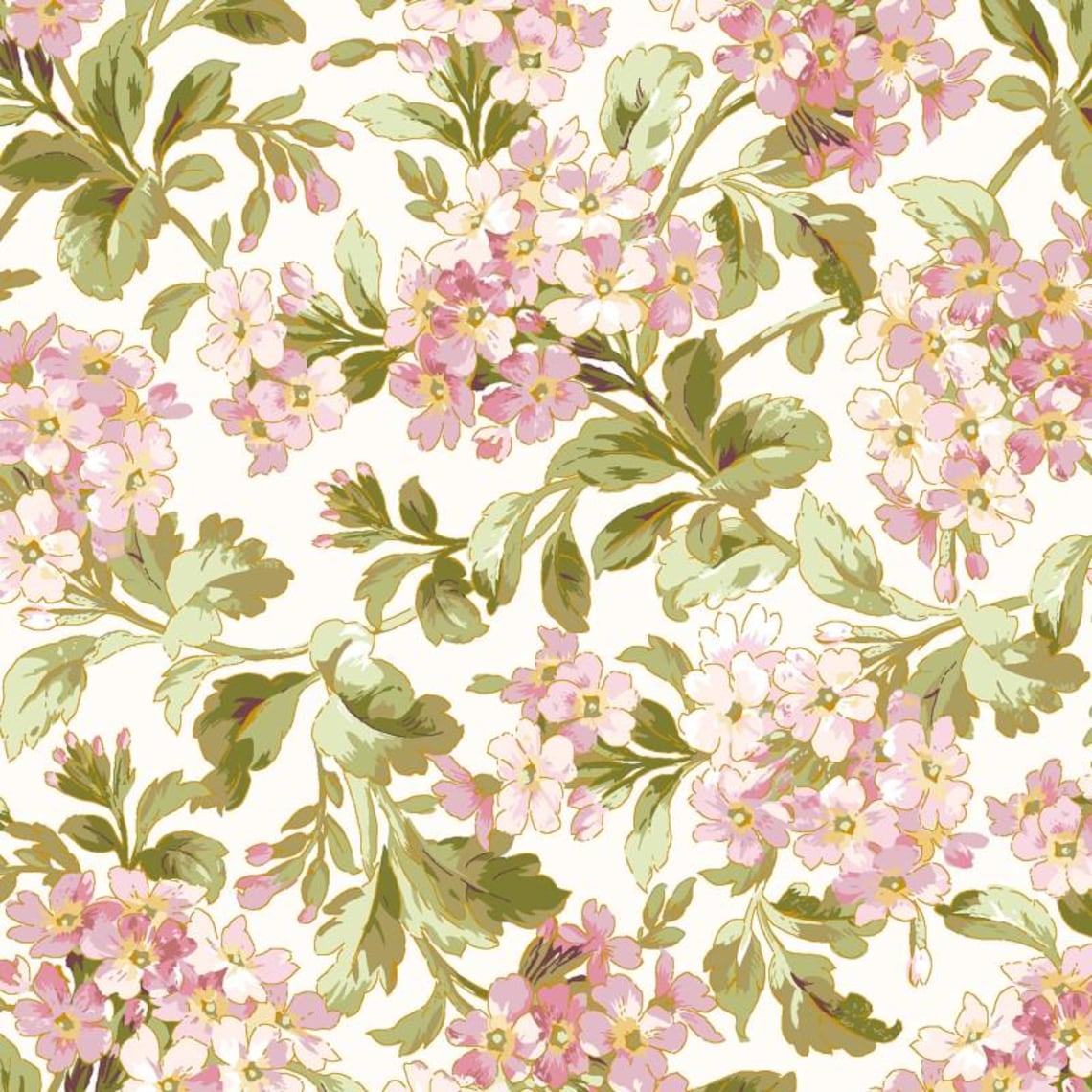 Grand Entrance - Traveling Phlox Floral Cream From Maywood Studio ...