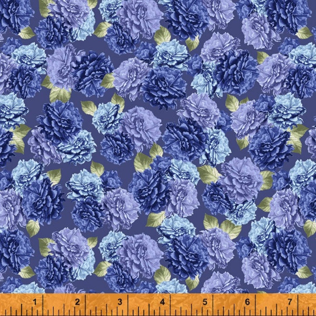 Delilah - Floral Bunches Dk Blue by Whistler Studios From Windham Fabrics - Etsy