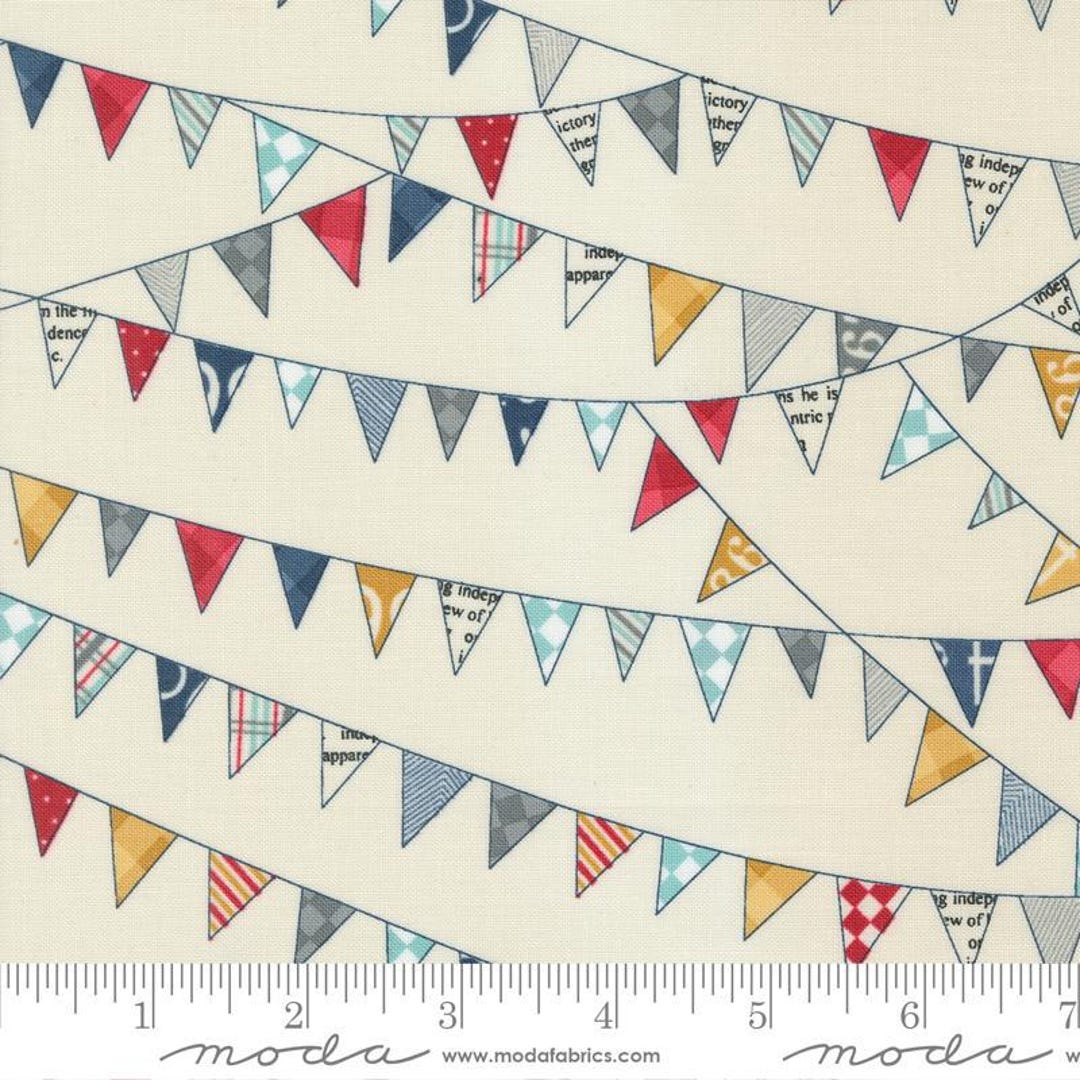 Vintage - Bunting Flags Cream 55652 11 From Moda Fabrics - Etsy