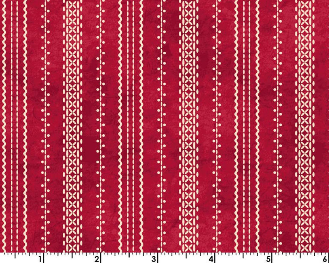 The Little Things - Stitched Ticking Red From Maywood Studio Fabric - Etsy