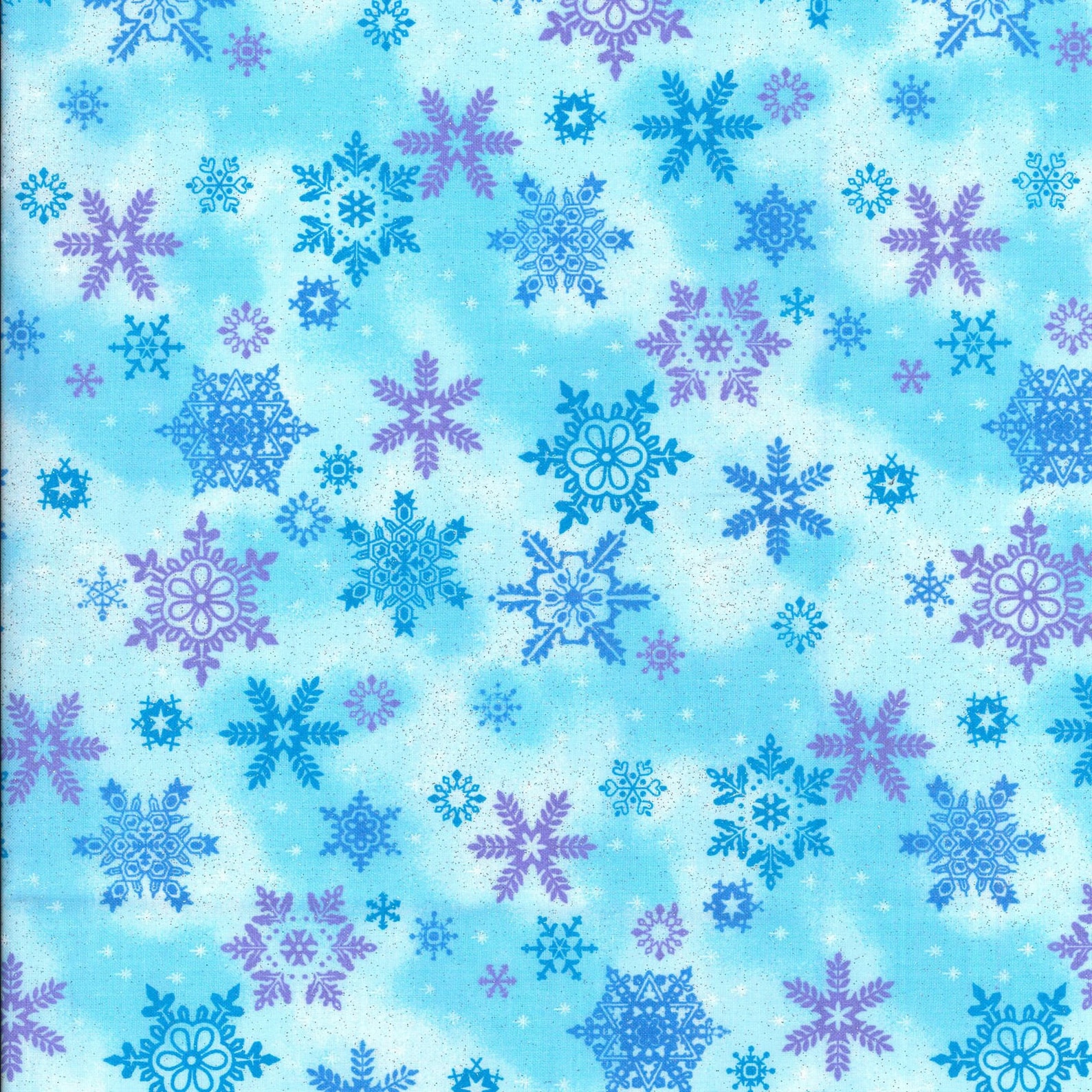 Blue and Purple Snowflakes Glitter From Fabric Traditions - Etsy