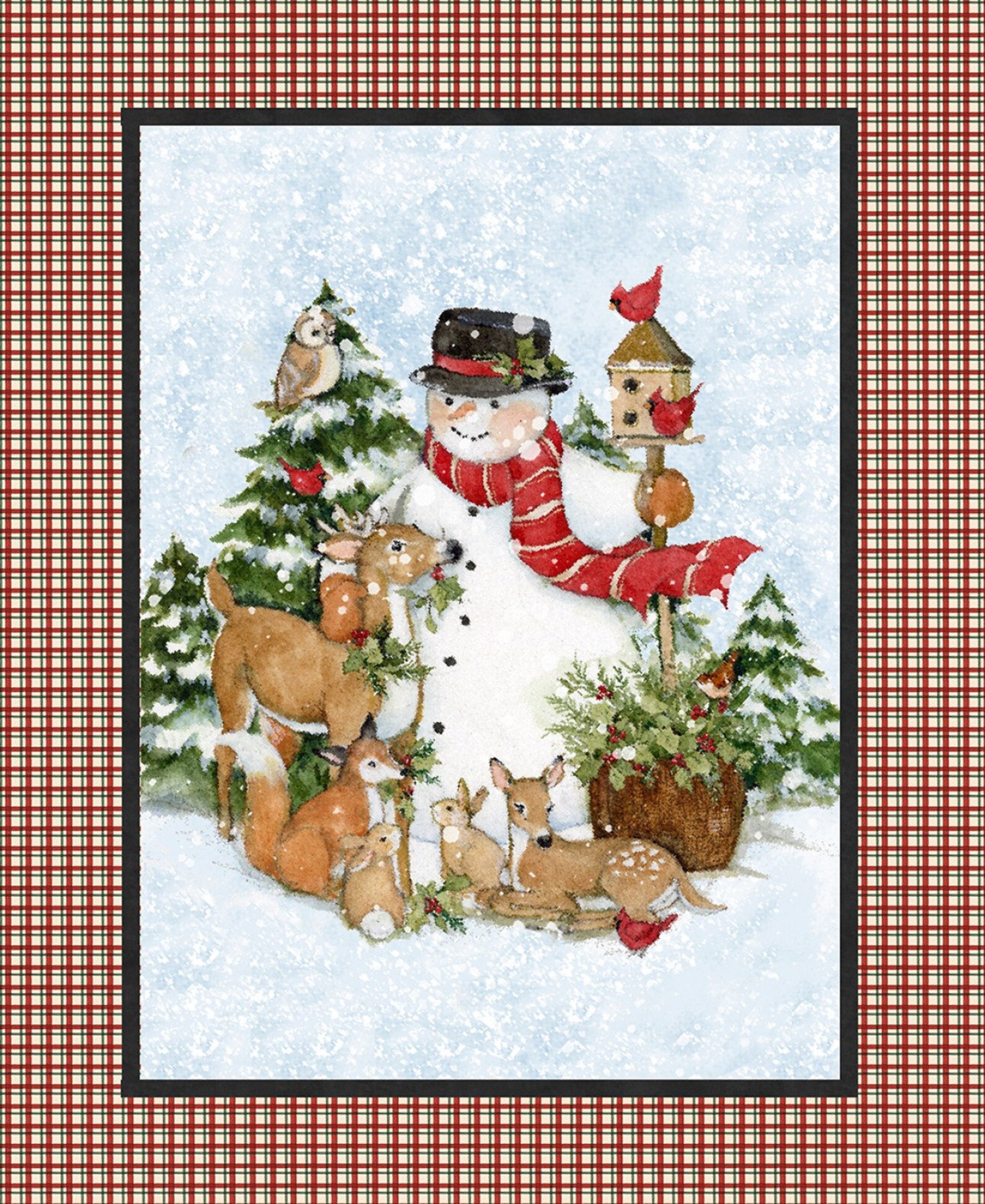 Christmas Snowman Deer Panel 36 Inches From Springs Creative Fabric - Etsy