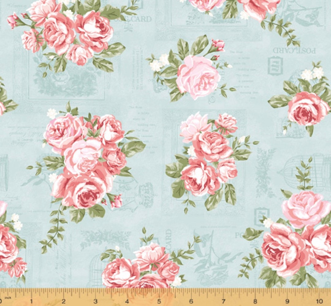 Wish You Were Here - Momento Rose Blue From Windham Fabrics - Etsy