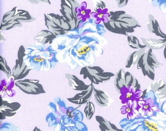 Beautiful Flowers Lavender Cotton Fabric by the Yard - Etsy