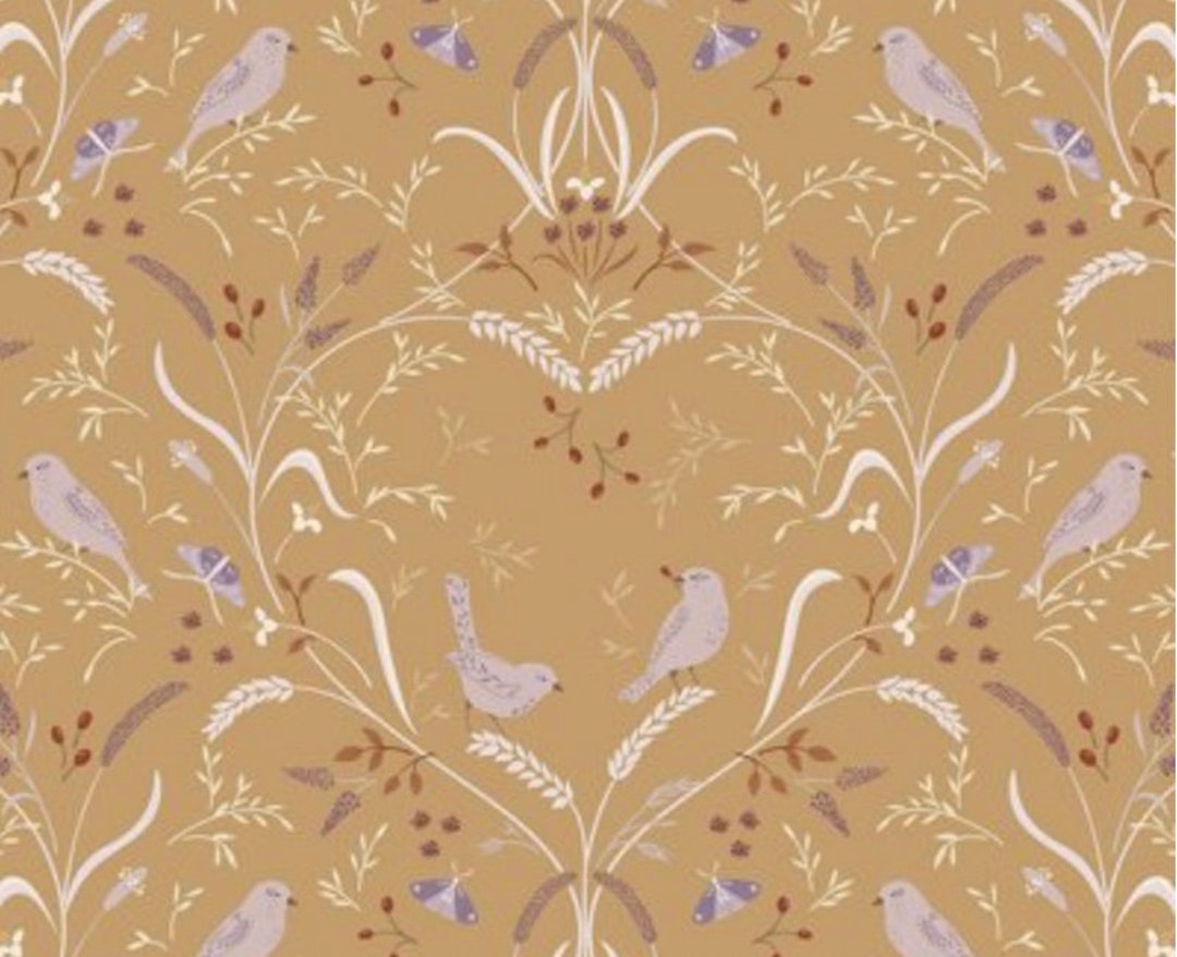Meadowside - Bird by Bird Mustard From Lewis and Irene Fabric - Etsy