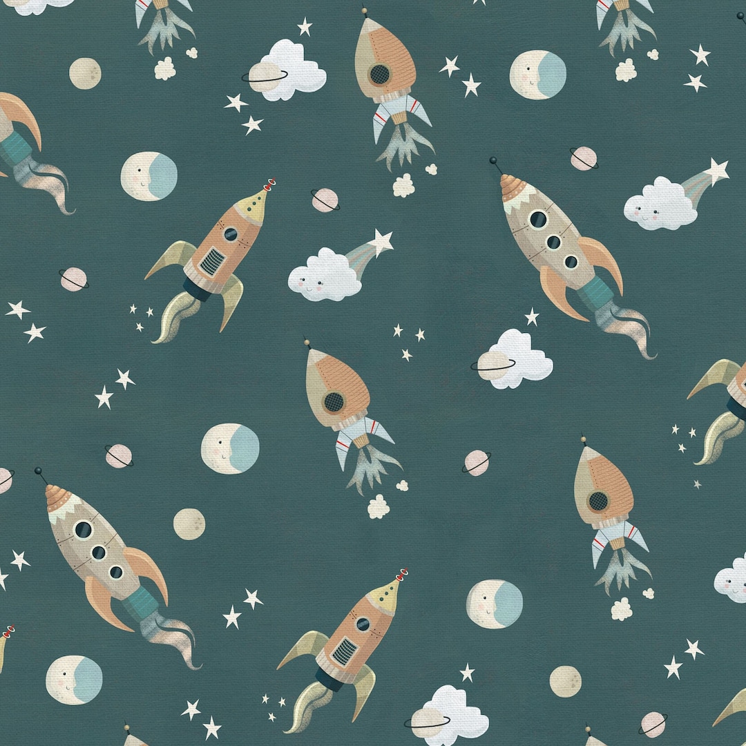 Little Adventurer - Blast off Spaceship Cadet Blue by Laura Watson From ...