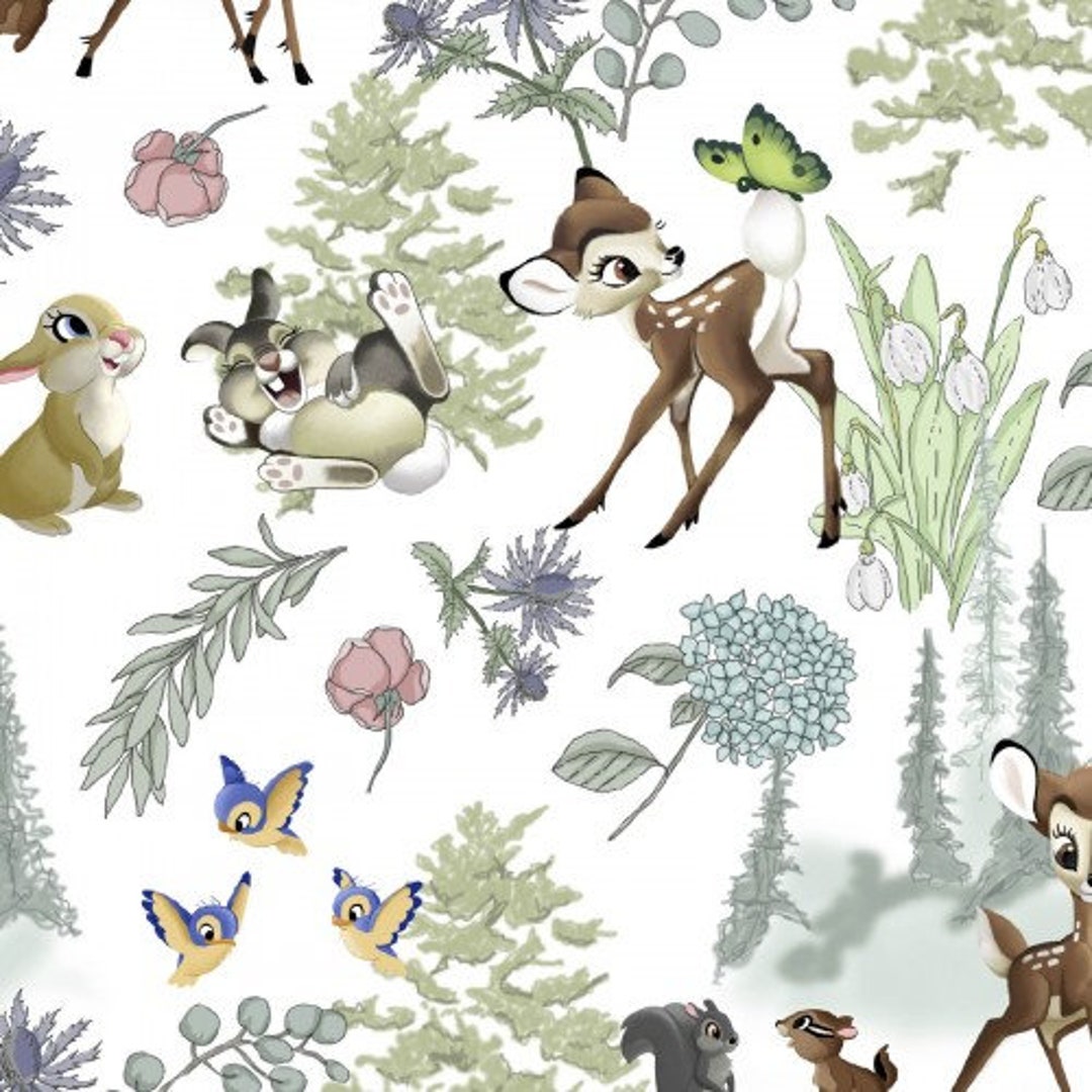 Bambi - Bambi and Friends Floral Toss White by Disney From Springs ...