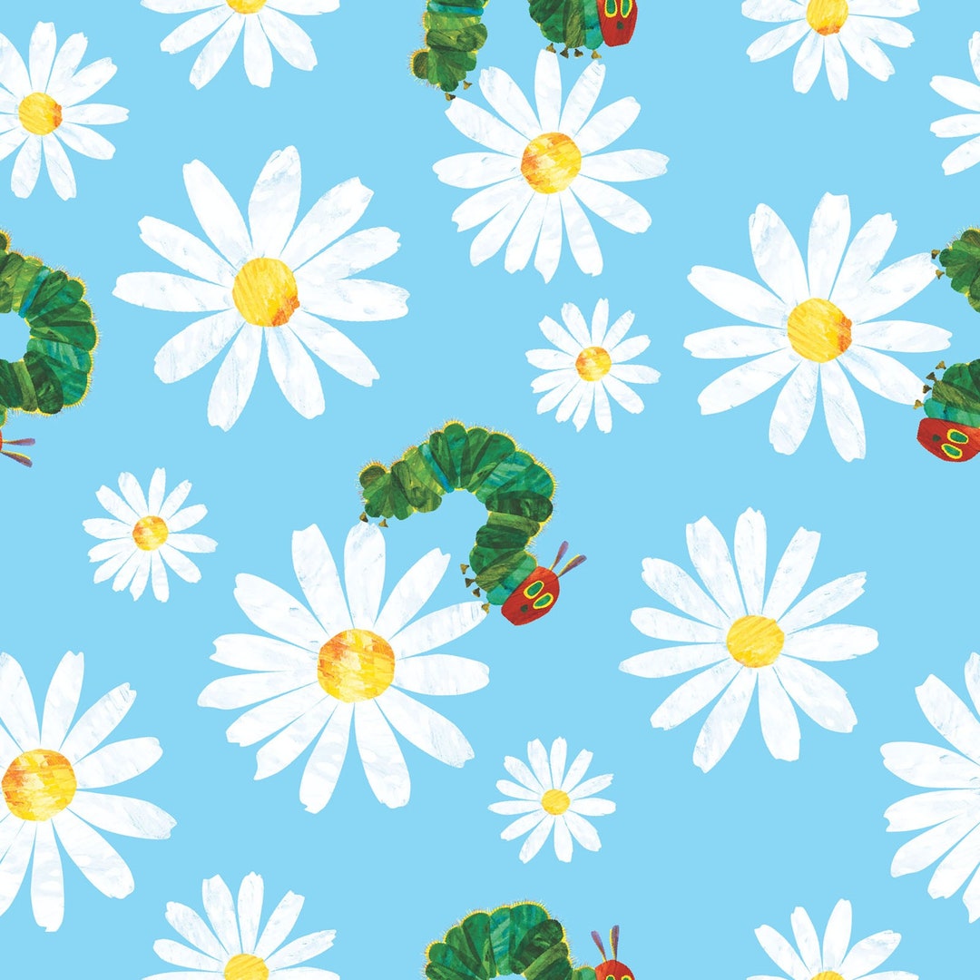 The Very Hungry Caterpillar Caterpillar Daisies Blue by Eric Carle From ...