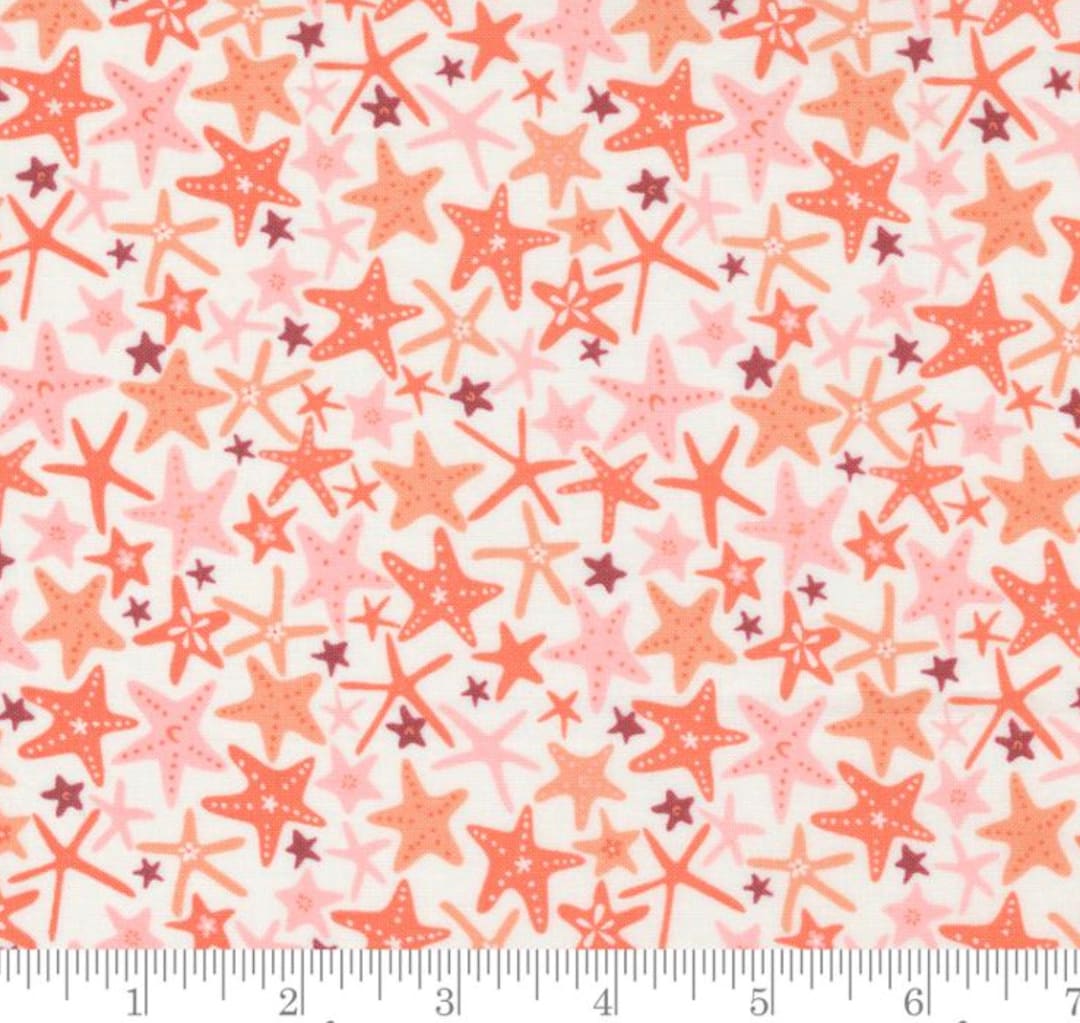 The Sea and Me - Sea Star Starfish Cloral by Stacy Iest Hsu From Moda ...