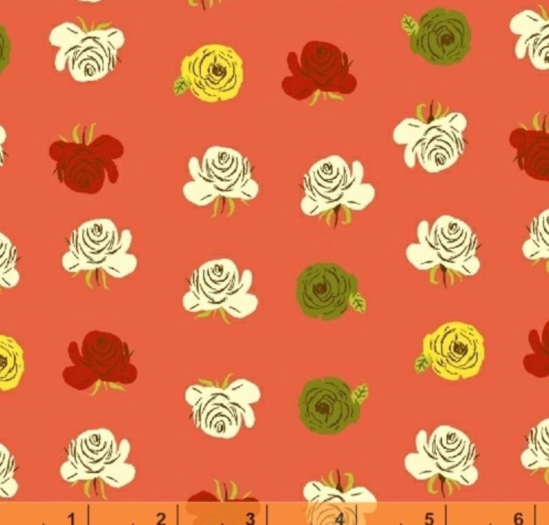 Far Far Away 2 - Roses Coral by Heather Ross From Windham Fabrics - Etsy