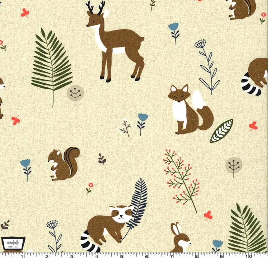 Critter Tails - Animals Khaki From Michael Miller Fabrics - Etsy