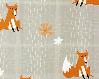 Purple Fox Fabric Dreamy Fox in Orchid Ice by Caja Design Fox Cotton ...