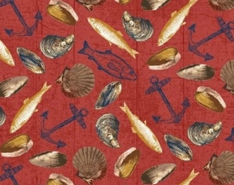 Red Fish Fabric Redfish by Dasbrooklyn School of Red Fish Ocean Life ...