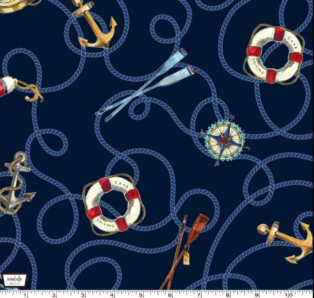 World Traveler - Lifeline Navy From Michael Miller Fabric - Etsy