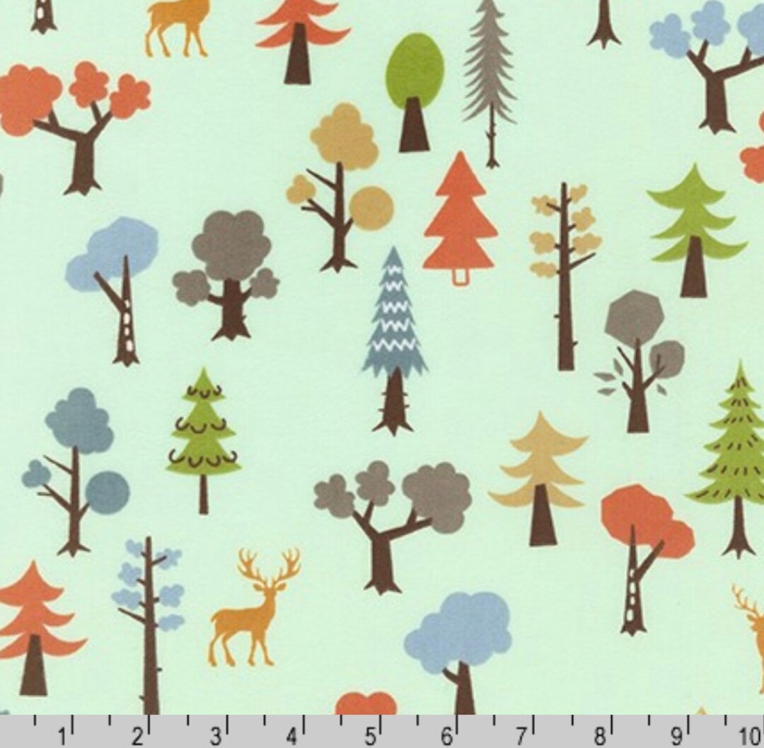Cozy Outdoors FLANNEL - Forest Deer Forest From Robert Kaufman Fabrics ...