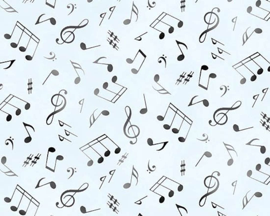 Jazz - Music Notes Light Blue From Elizabeth’s Studio Fabric - Etsy