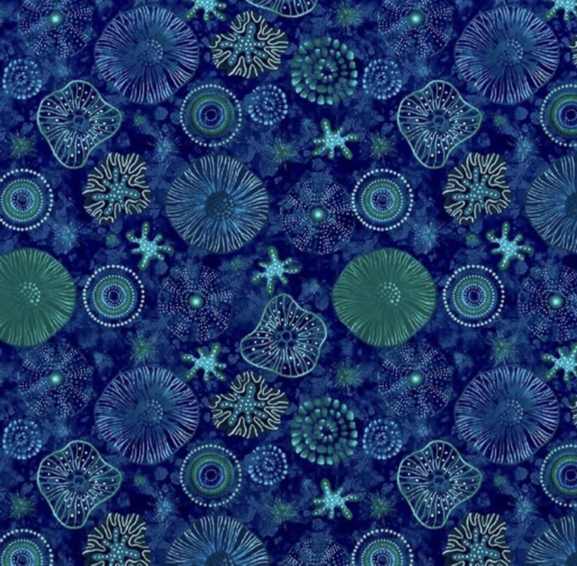 Electric Ocean - Diatoms Blue From Timeless Treasures Fabric - Etsy