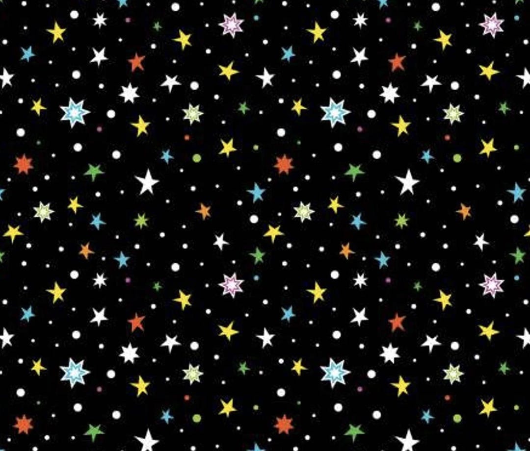 Star Gazing - Lift off Stars Black From Benartex Fabrics - Etsy