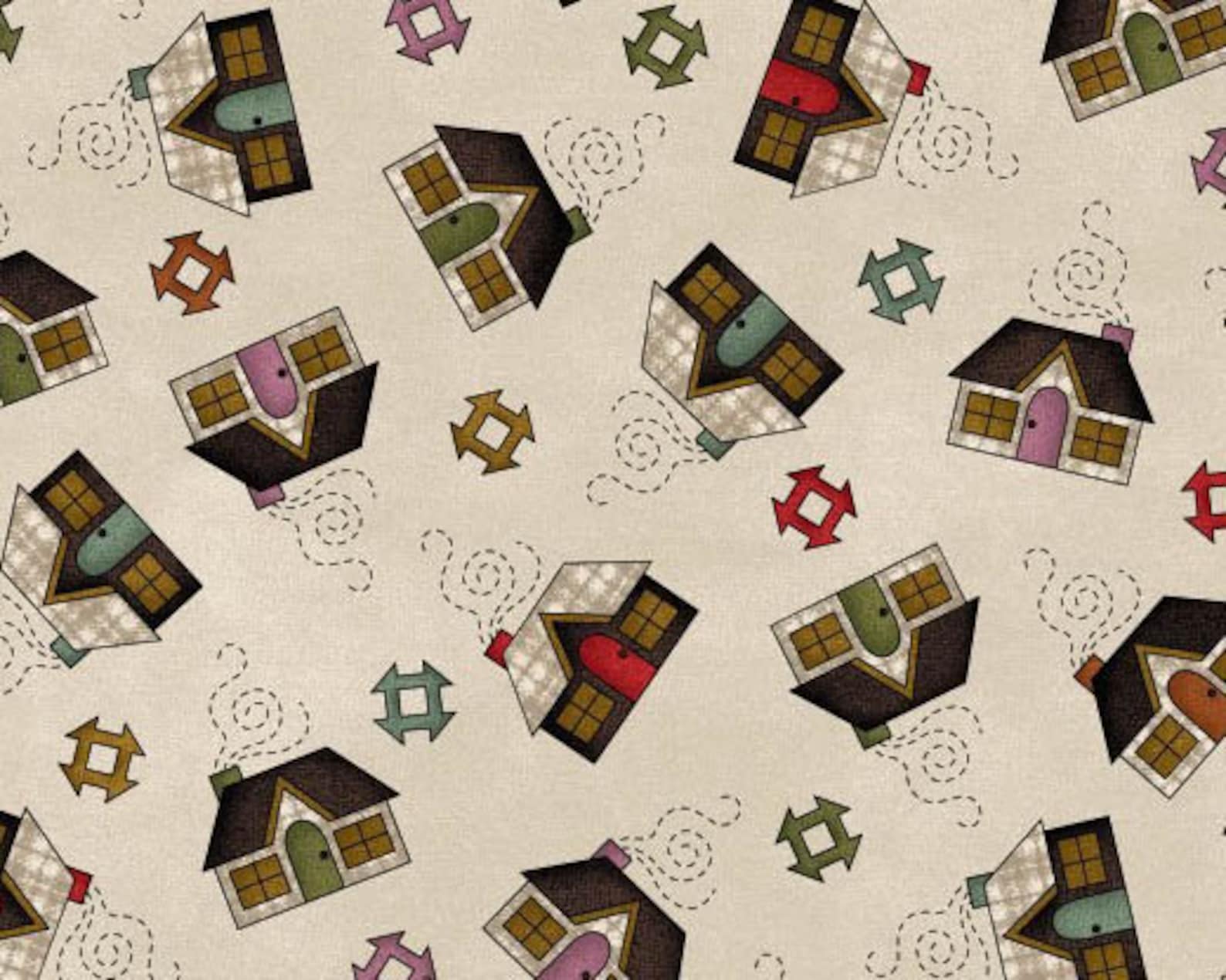 Home Sweet Home FLANNEL Houses Natural From Maywood Studio - Etsy UK