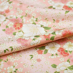 Traditional Japanese Style SATIN Floral Pink From Cosmo Fabric - Etsy