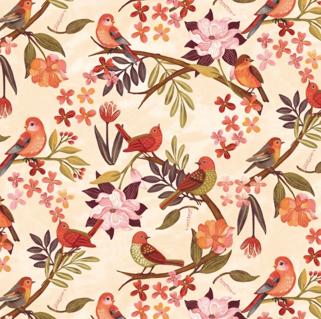 Canyon Birds - Birds Allover Cream by Jennifer Brinley From Studio E ...