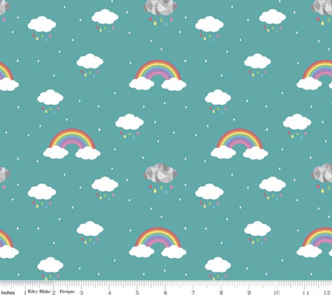 Dream - in Color Rainbow Rain Clouds Teal Vivid by Kristy Lea From ...