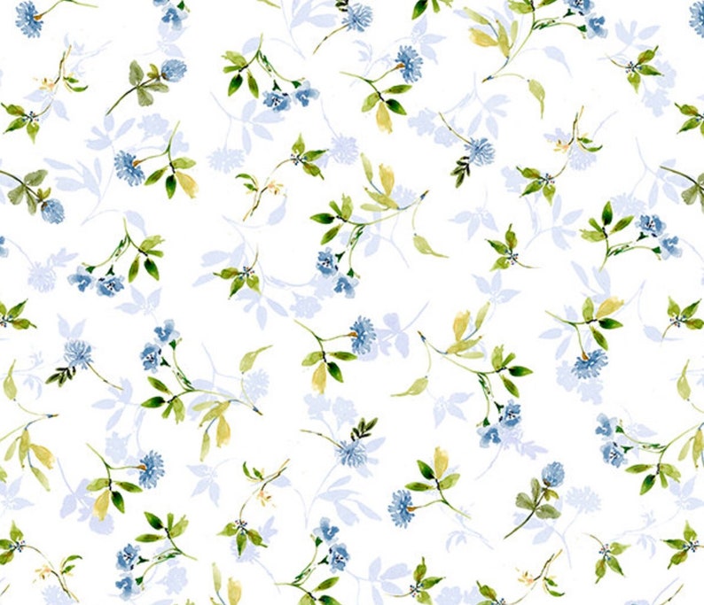 Among the Branches Floral Leaf Toss White From Wilmington - Etsy