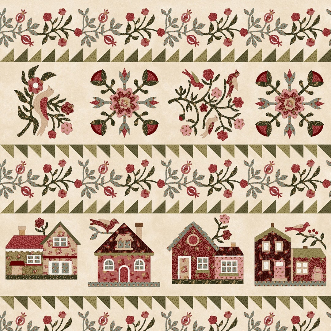 The Fox Homestead - Border Stripe Cream by Stacy West From Henry Glass ...